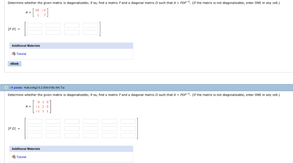 Solved Determine whether the given matrix is diagonalizable; | Chegg.com
