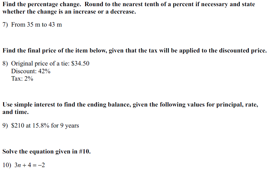 Solved Find the percentage change. Round to the nearest | Chegg.com