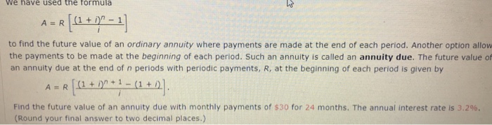 Solved We have used the formula to find the future value of | Chegg.com