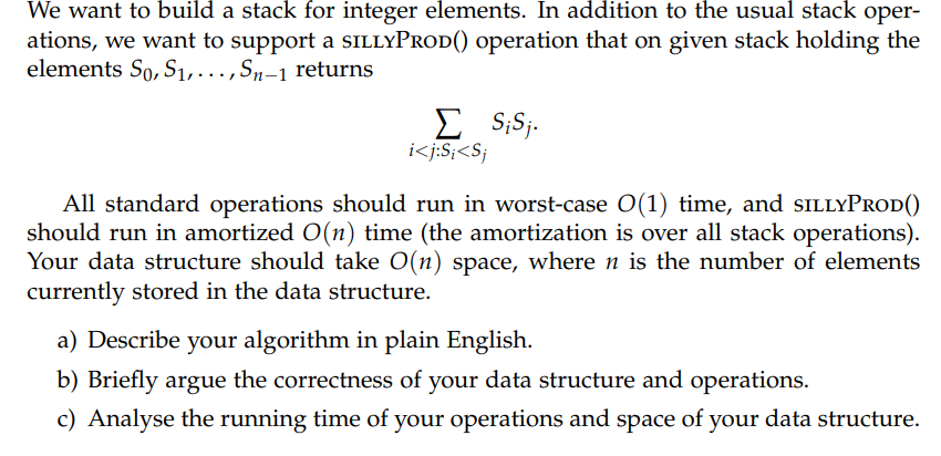 Solved We want to build a stack for integer elements. In | Chegg.com