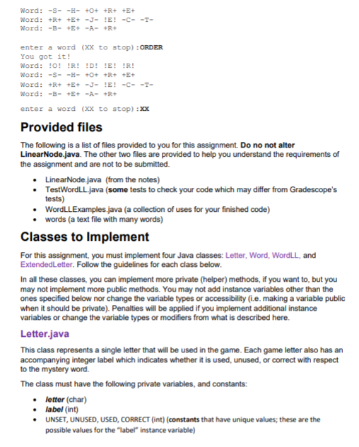 Solved (JAVA problem) Please READ the instructions | Chegg.com