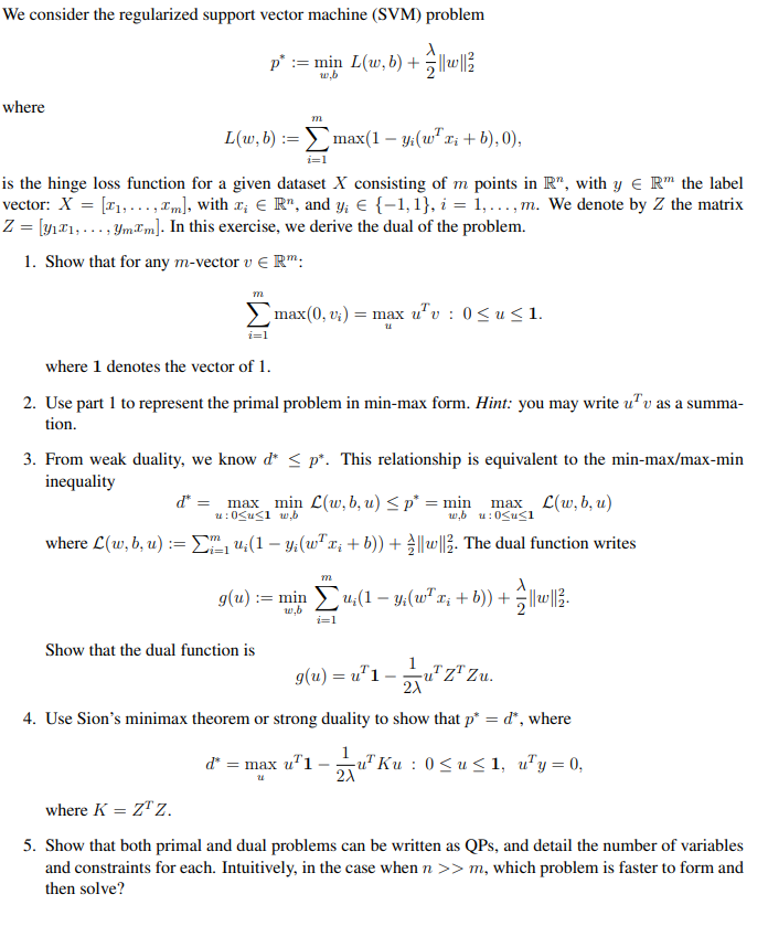 We consider the regularized support vector machine | Chegg.com