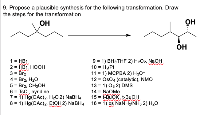 Solved 9. Propose a plausible synthesis for the following | Chegg.com