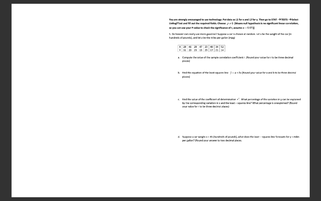 Solved You are strongly encouraged to use technology: Put | Chegg.com
