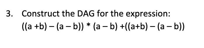 Solved Construct the DAG for the expression: | Chegg.com Solved Construct the DAG for the expression: | Chegg.com