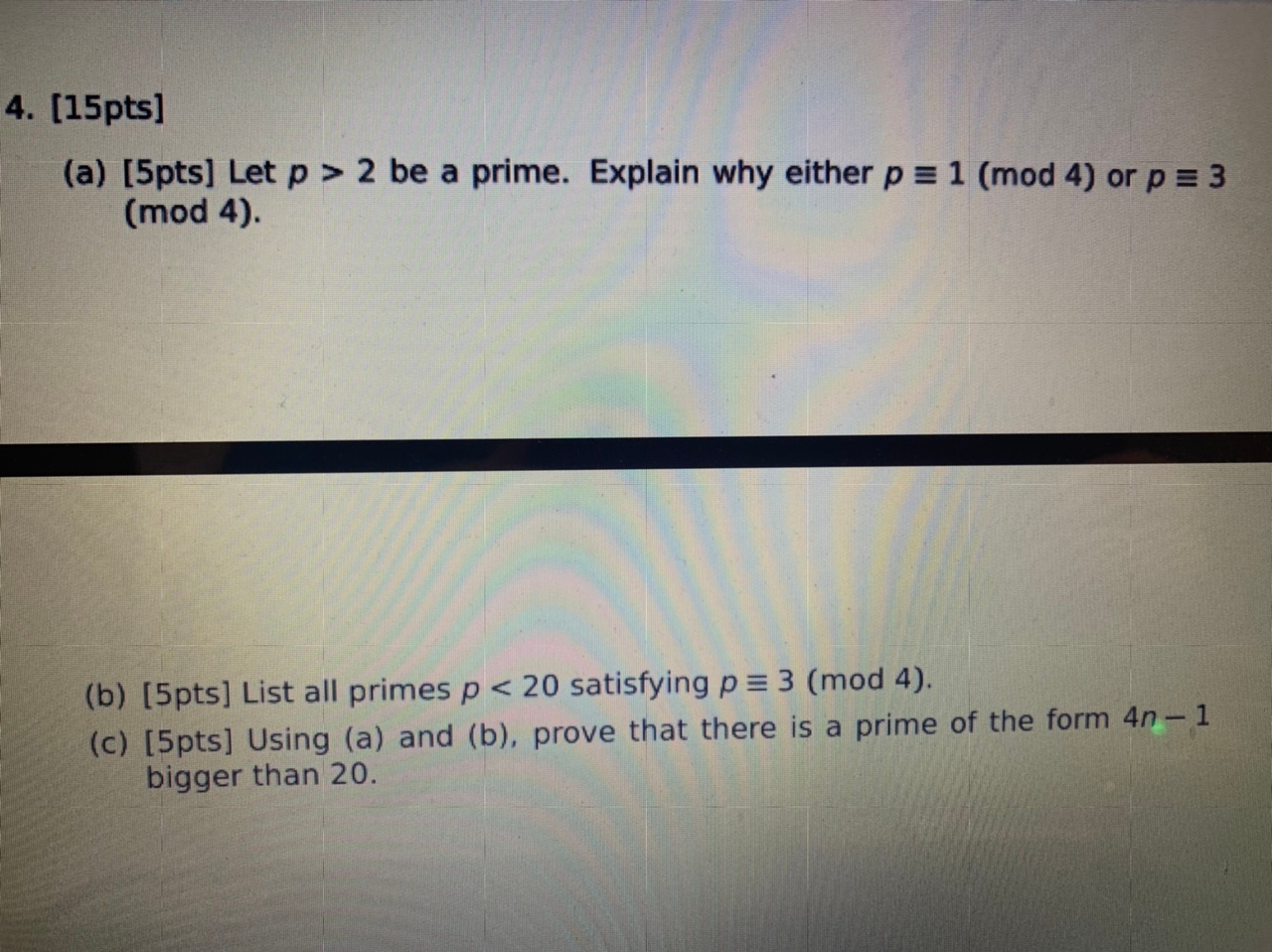 Solved 4. (15pts] (a) [5pts] Let p > 2 be a prime. Explain | Chegg.com