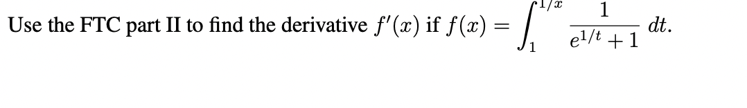 Solved 1/3 Use the FTC part II to find the derivative f'(x) | Chegg.com