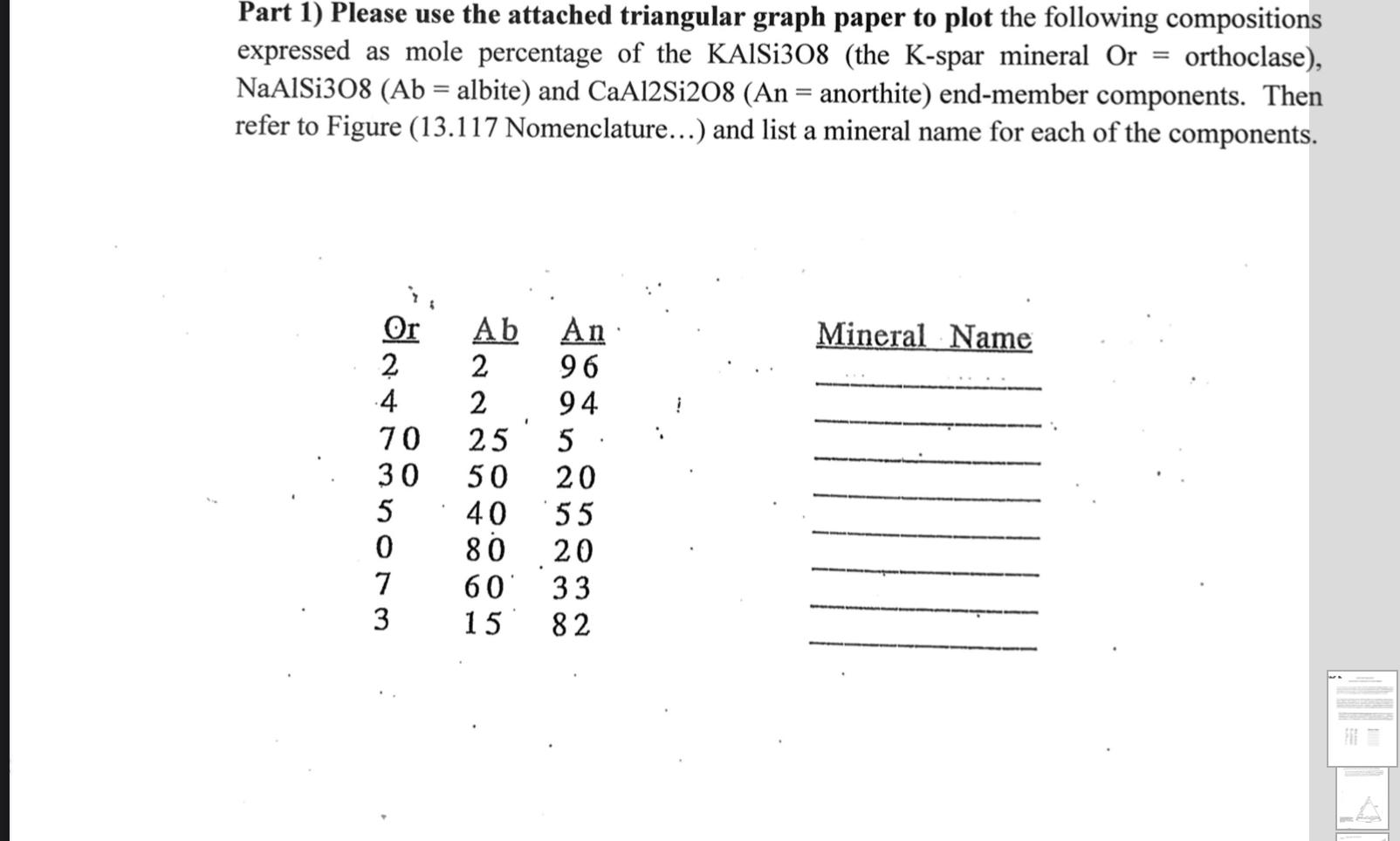Solved Part 1) Please use the attached triangular graph | Chegg.com