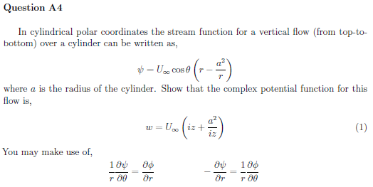 Solved Question A4 In cylindrical polar coordinates the | Chegg.com