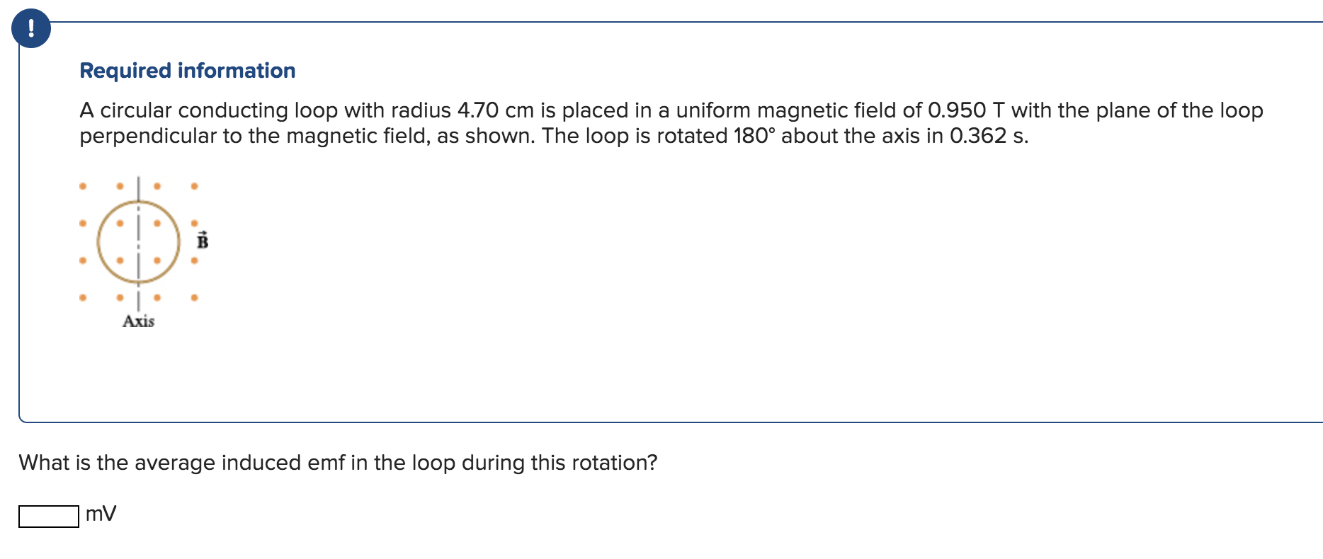 Solved Required information A circular conducting loop with | Chegg.com