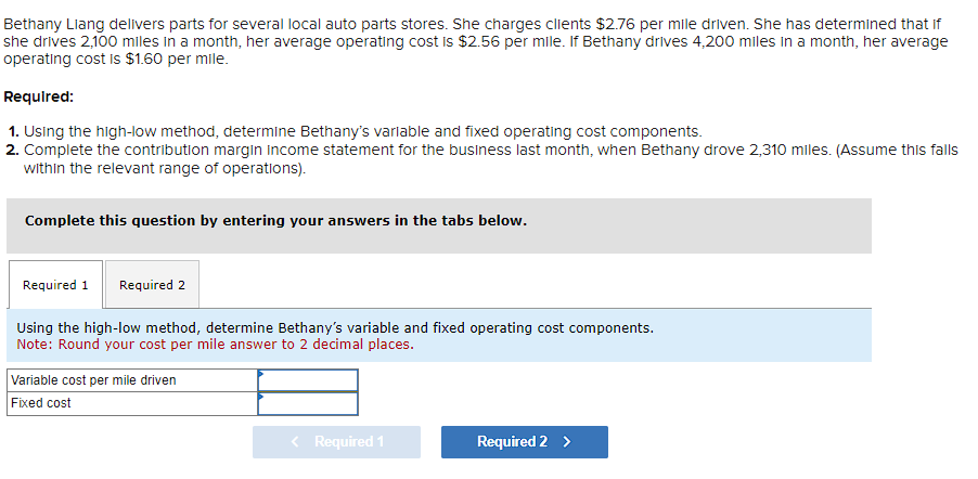 Solved Bethany Llang Delivers Parts For Several Local Auto