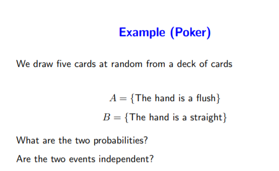 Solved Example (Poker) We draw five cards at random from a | Chegg.com