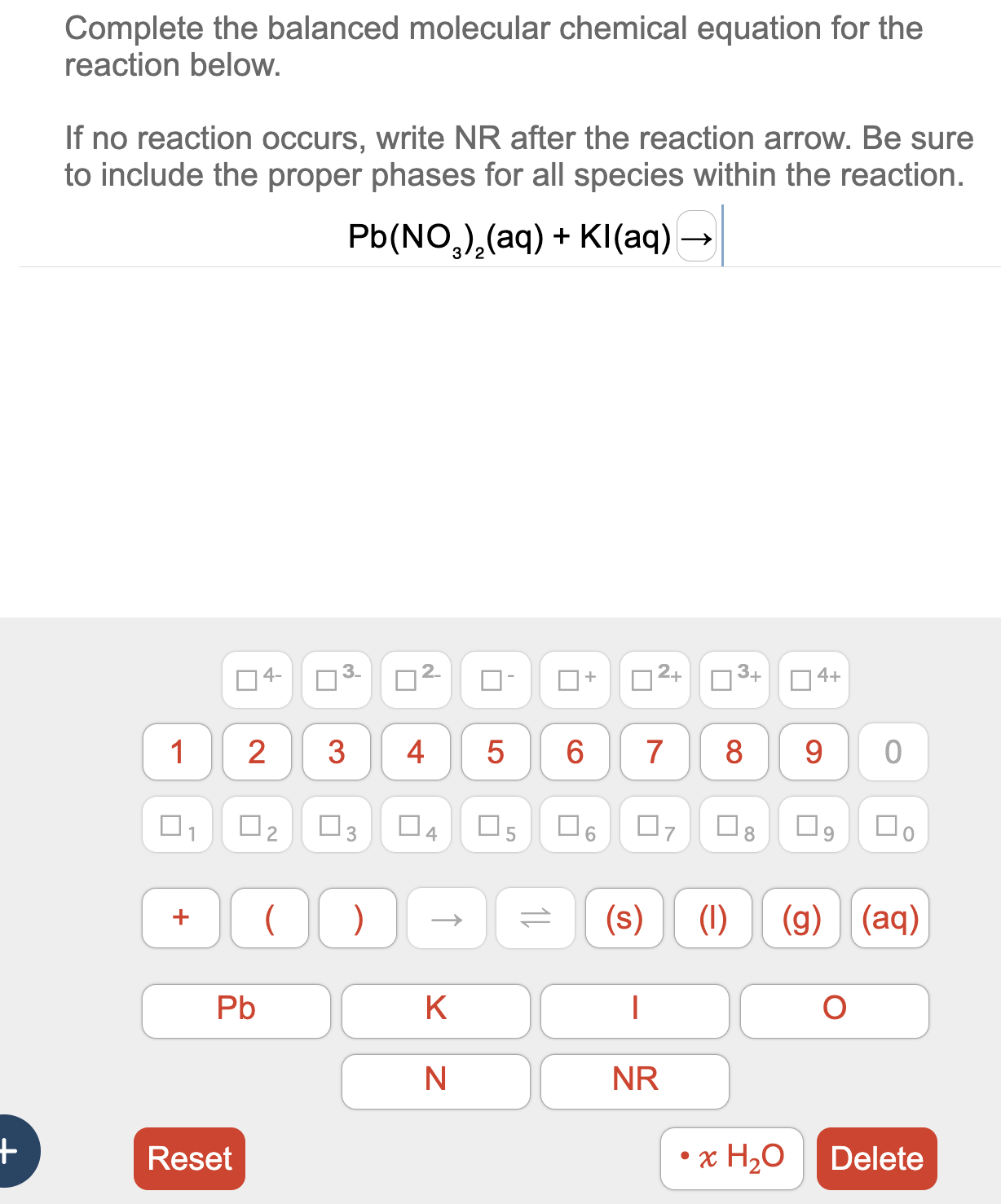 Solved Complete The Balanced Molecular Chemical Equation For