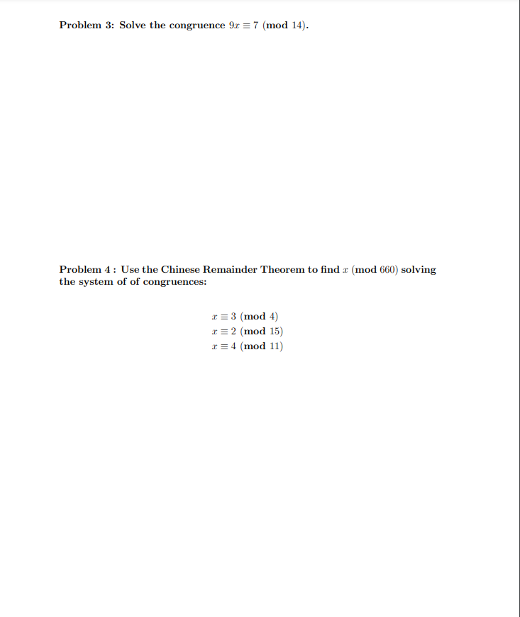 Solved Problem 3 Solve The Congruence 9x≡7mod14 Problem 