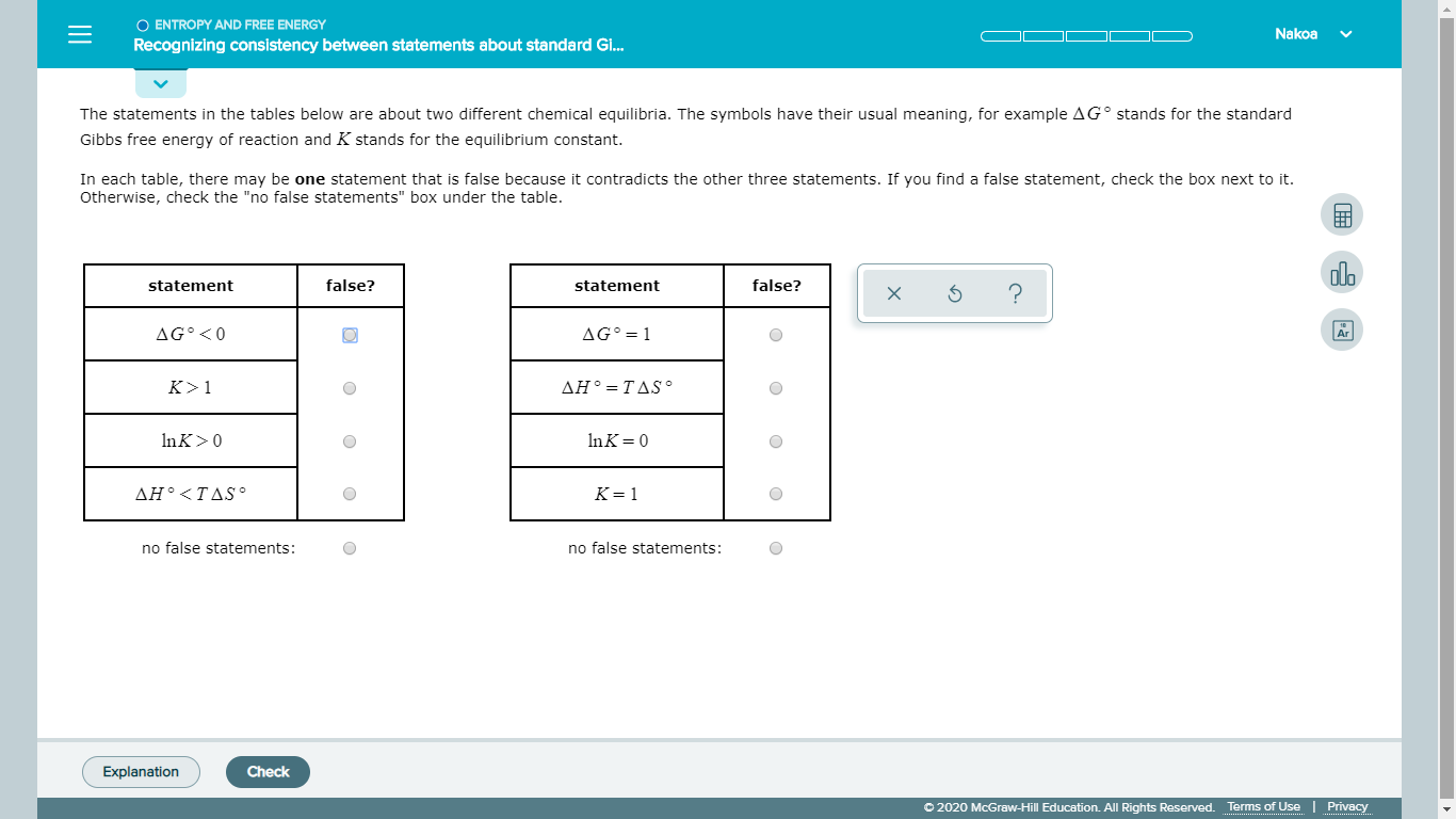 Solved: = O ENTROPY AND FREE ENERGY Recognizing Consistenc... | Chegg.com