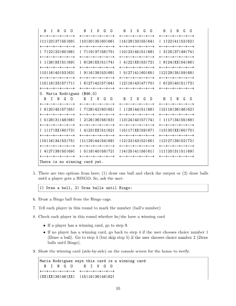 Solved Project 2 - BINGO CS 0401Intermediate Programming | Chegg.com