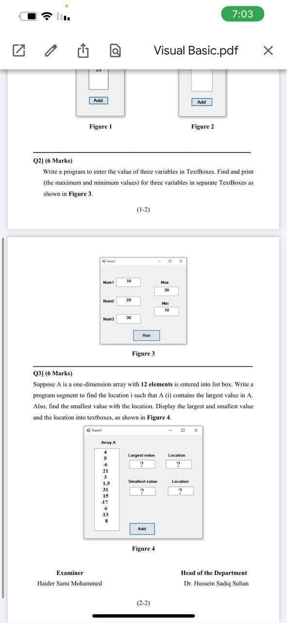 Solved 7:03 17 a Visual Basic.pdf Х Add Add Figure 1 Figure | Chegg.com
