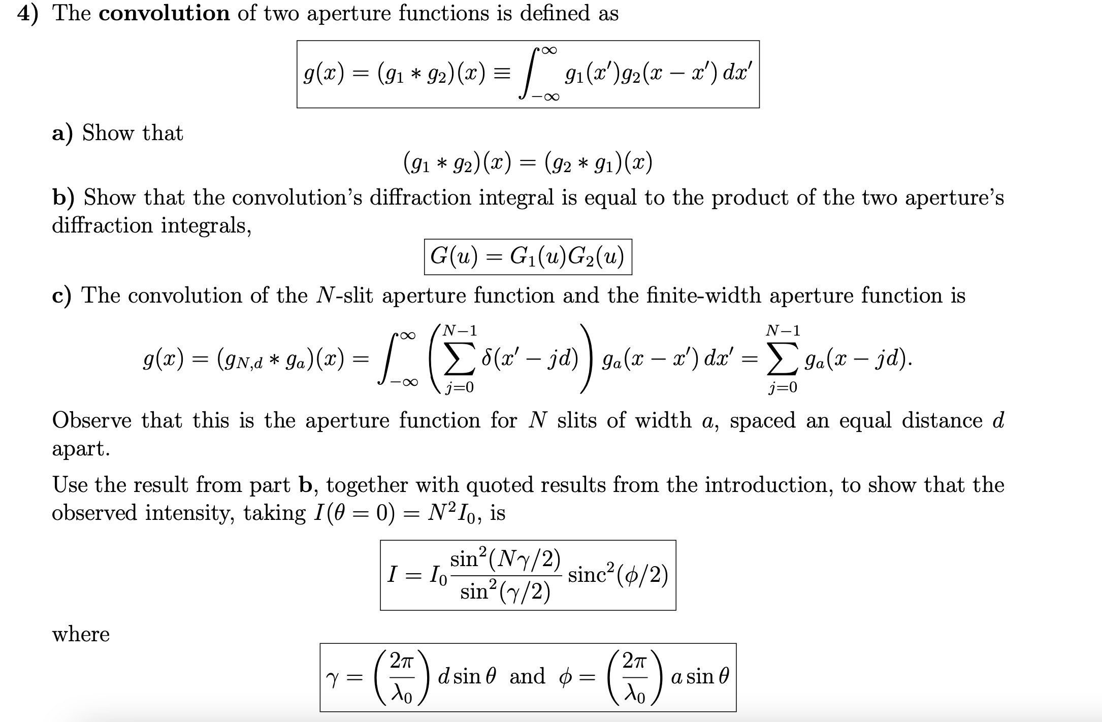 Solved The convolution of two aperture functions is defined | Chegg.com