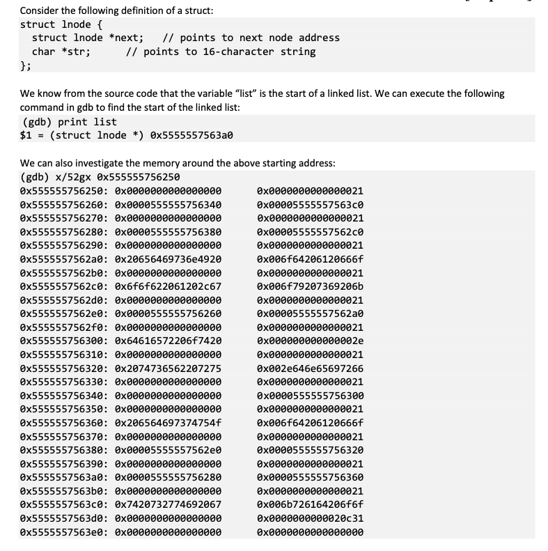 Consider the following definition of a struct: struct | Chegg.com
