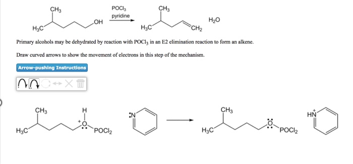 Solved CH3 POCl3 pyridine CH3 H2O он Нас CH2 Primary | Chegg.com