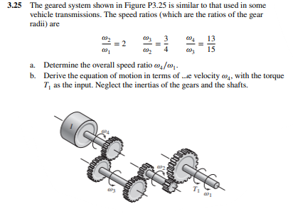 Solved i.25 The geared system shown in Figure P3.25 is | Chegg.com