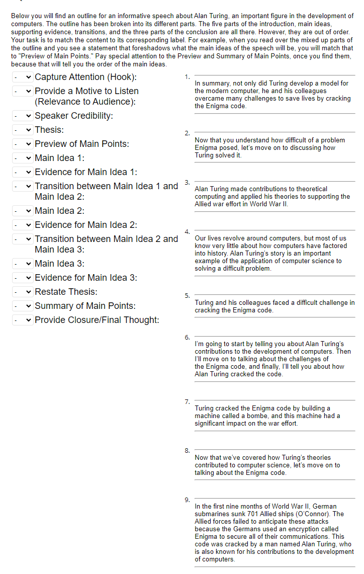 Solved Below you will find an outline for an informative | Chegg.com