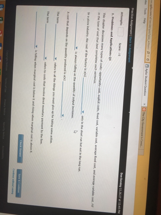 Solved Score: 6 This chapter discusses many types of costs | Chegg.com