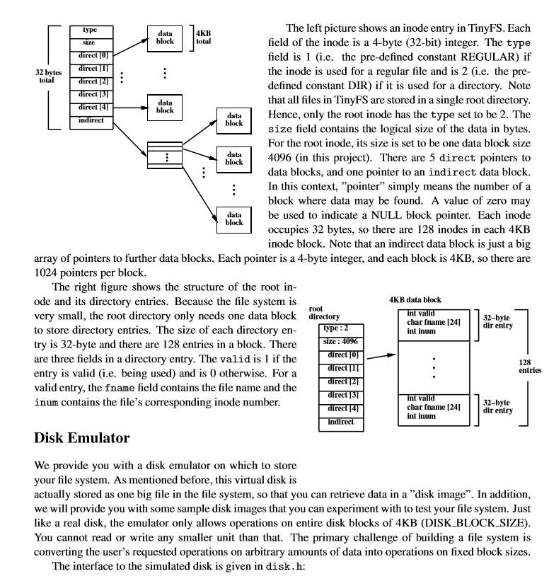 In this project, you will implement a tiny file | Chegg.com