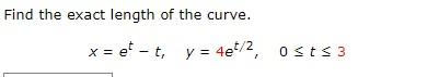 Solved Find the exact length of the curve. | Chegg.com