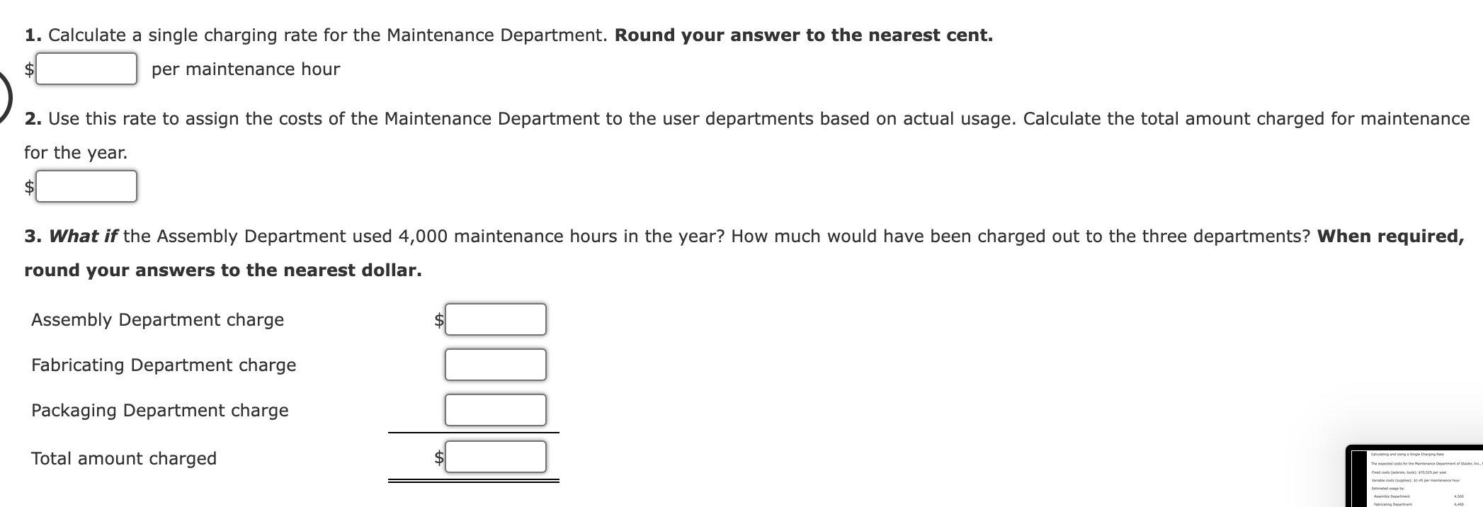 Solved Calculating and Using a Single Charging Rate The | Chegg.com