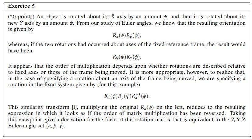 Solved (20 points) An object is rotated about its X^ axis by | Chegg.com