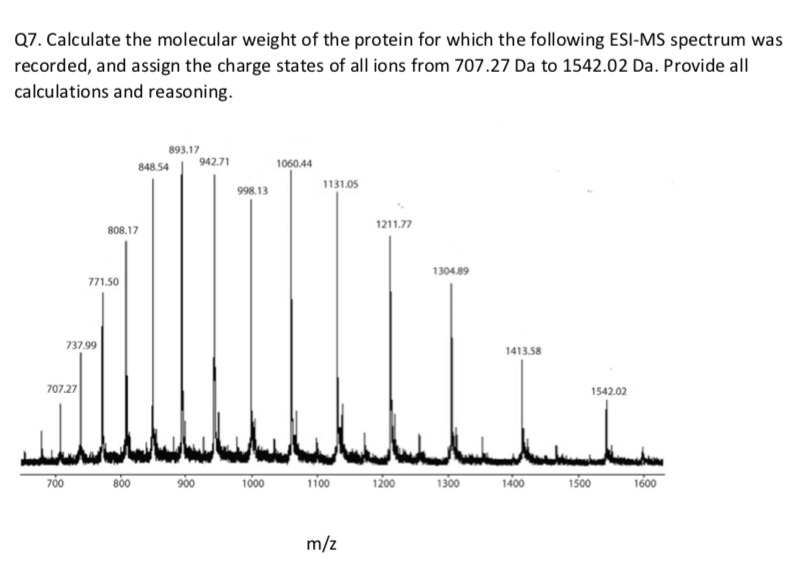Solved Q7. Calculate the molecular weight of the protein for | Chegg.com