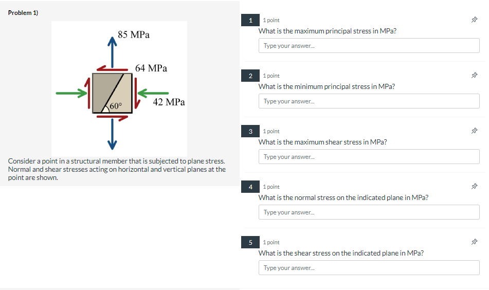 Solved Problem 1) 1 1 point What is the maximum principal | Chegg.com