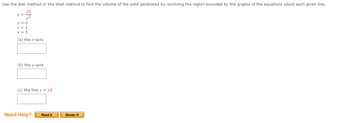 Solved Use the disk method or the shell method to find the | Chegg.com