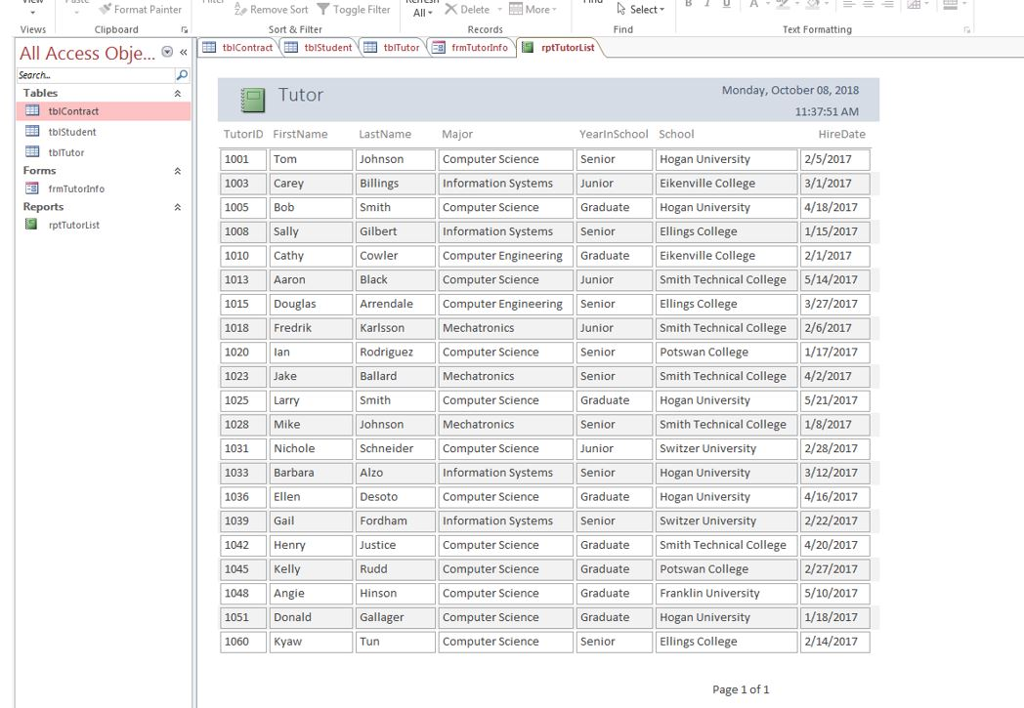 HOME CREATE EXTERNAL DATA DATABASE TOOLS FIELDS TABLE | Chegg.com