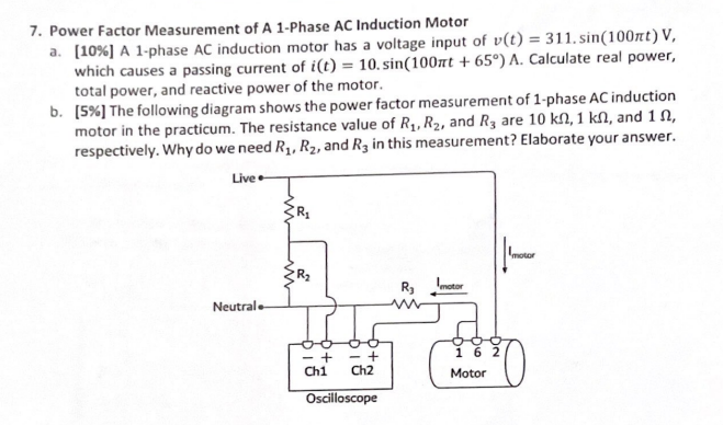 Solved 7. Power Factor Measurement of A 1-Phase AC Induction | Chegg.com