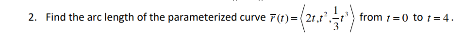 Solved Find the arc length of the parameterized curve r(t) | Chegg.com