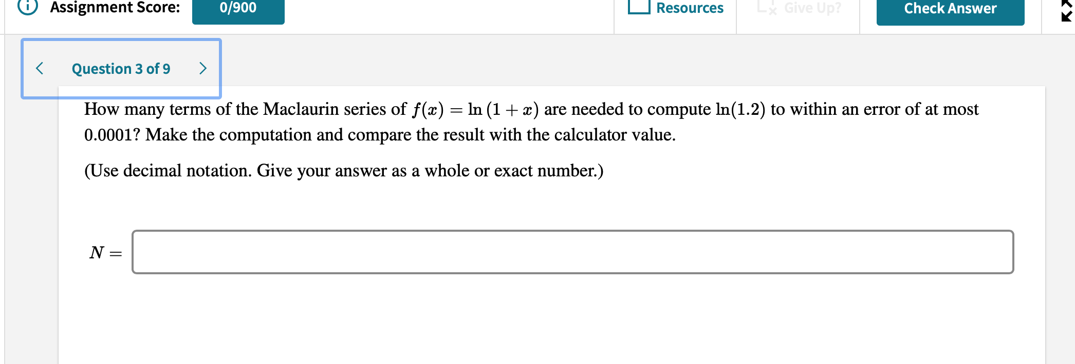 Solved o Assignment Score: 0/900 Resources Check Answer