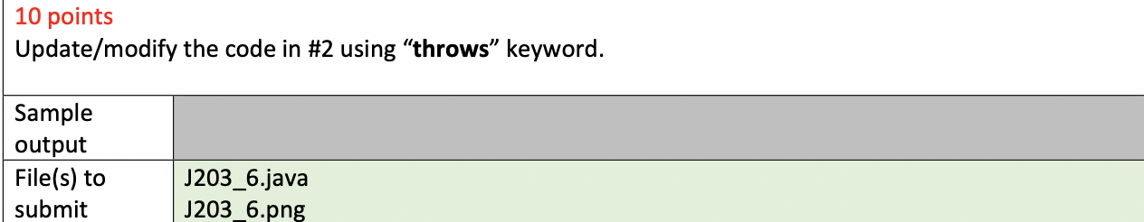 Solved Hi, I need this code to have a throws keyword in it. | Chegg.com