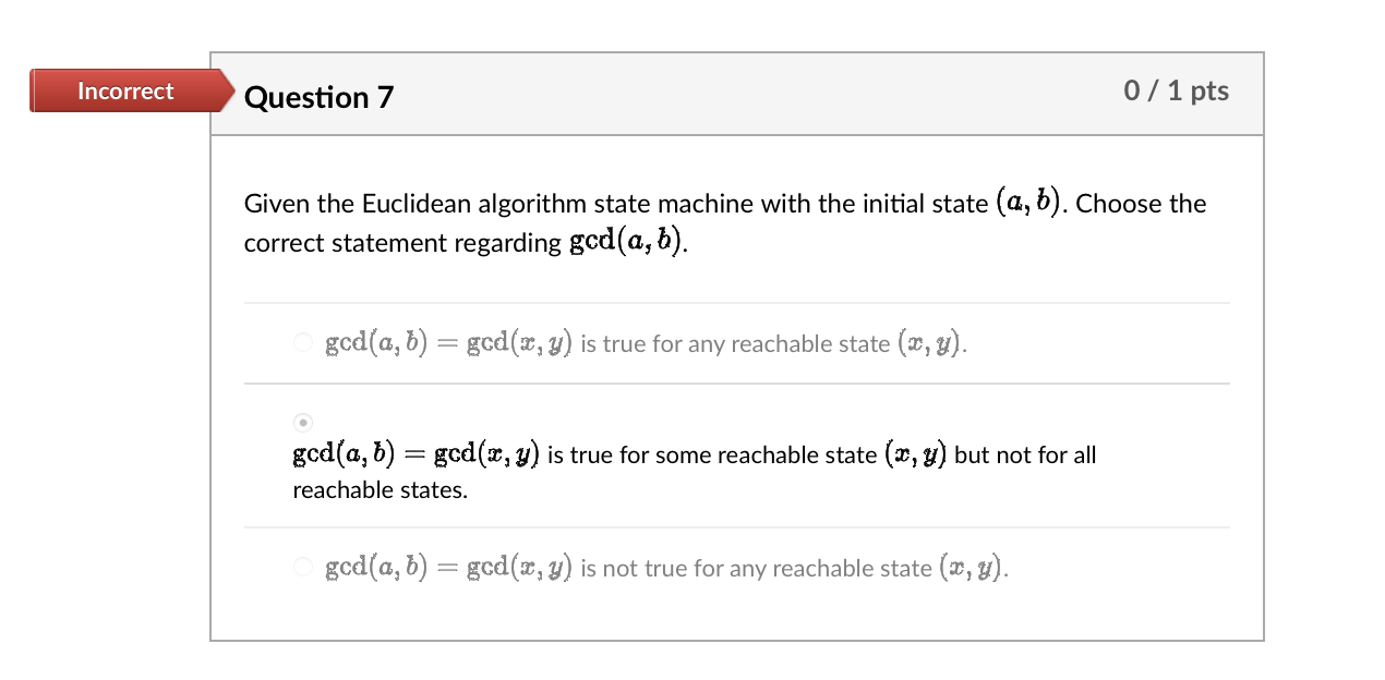 Solved Given The Euclidean Algorithm State Machine With The 