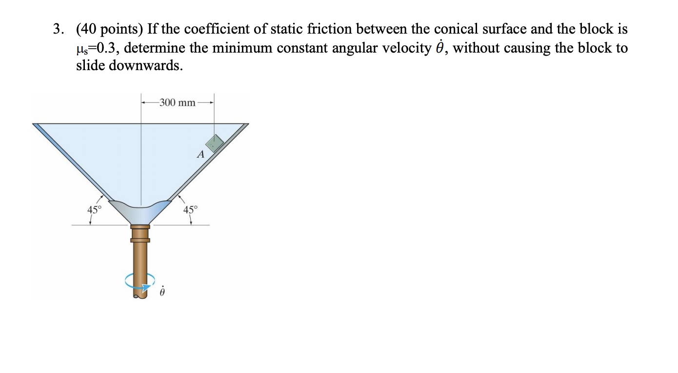 Solved 3 40 Points If The Coefficient Of Static Friction