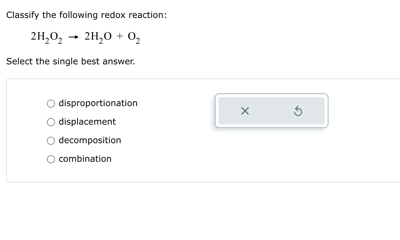 Solved Classify the following redox | Chegg.com