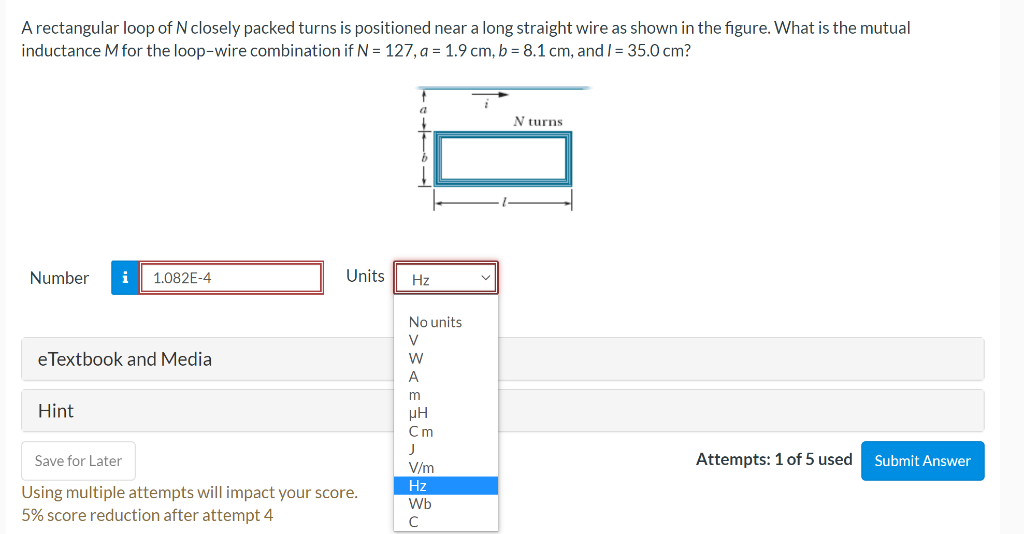 Solved A rectangular loop of N closely packed turns is | Chegg.com