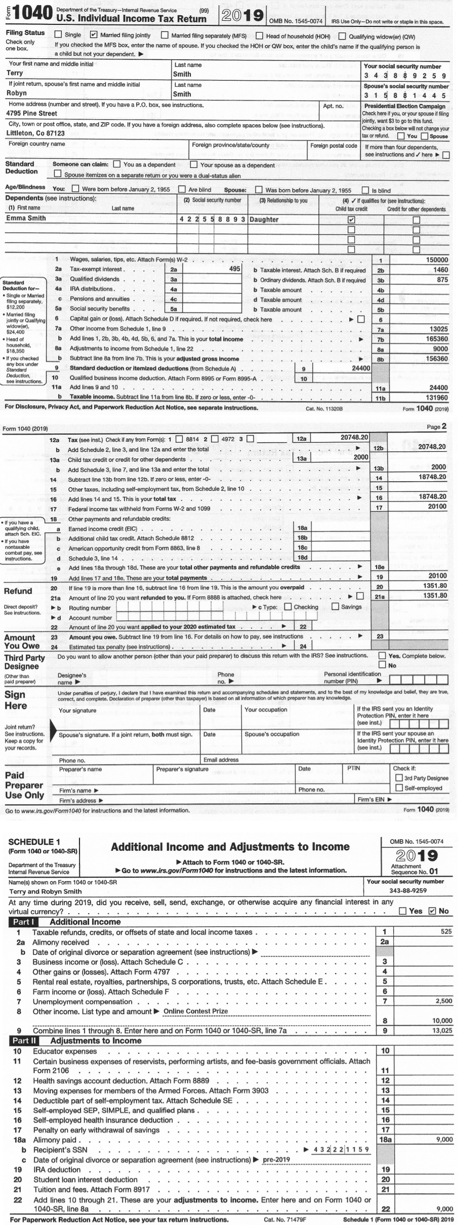USE 2019 FORMS AND 2019 TAX RATES AND STANDARD | Chegg.com