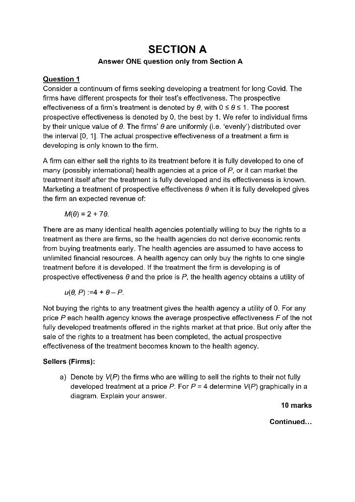 SECTION A Answer ONE question only from Section A | Chegg.com