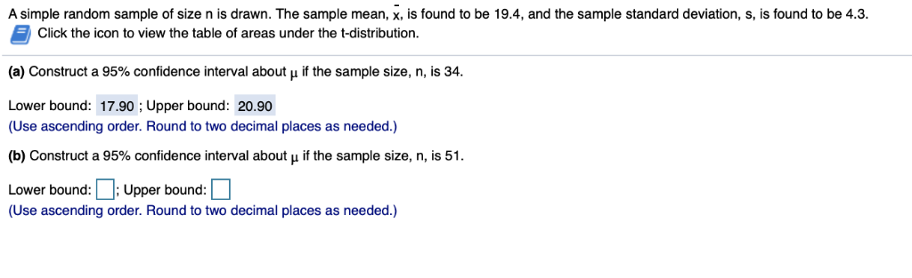 Solved A simple random sample of size is drawn. The sample | Chegg.com