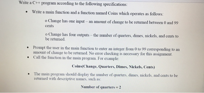 Solved Write a C++ program according to the following | Chegg.com