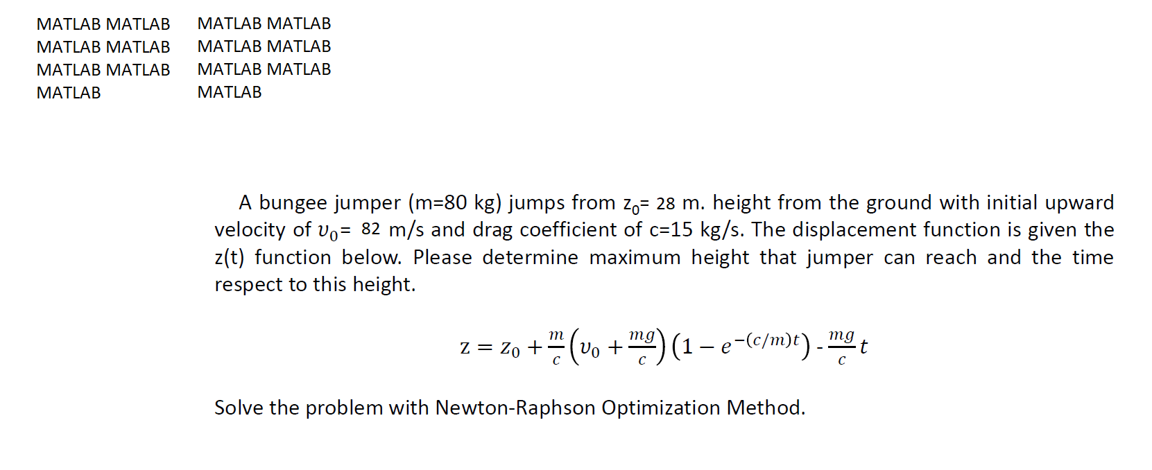 Solved Matlab Matlab Matlab Matlab Matlab Matlab Matlab 
