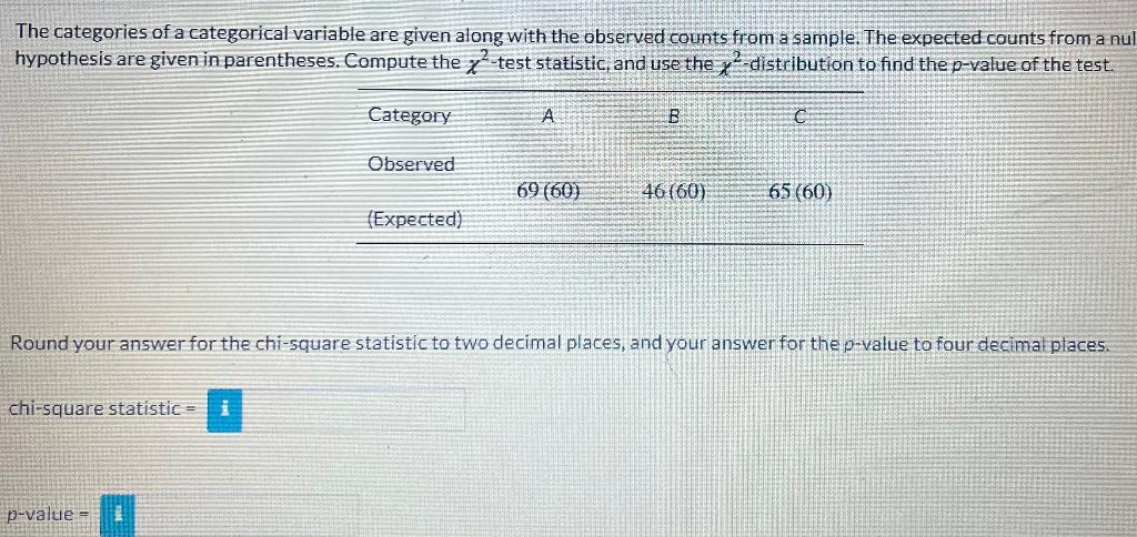 Solved The categories of a categorical variable are given | Chegg.com
