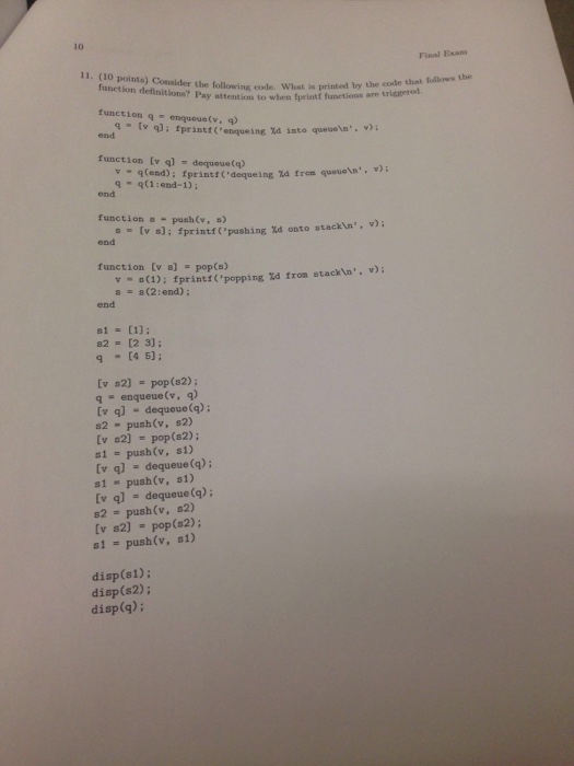 Solved Consider the following code. What is printed by the | Chegg.com